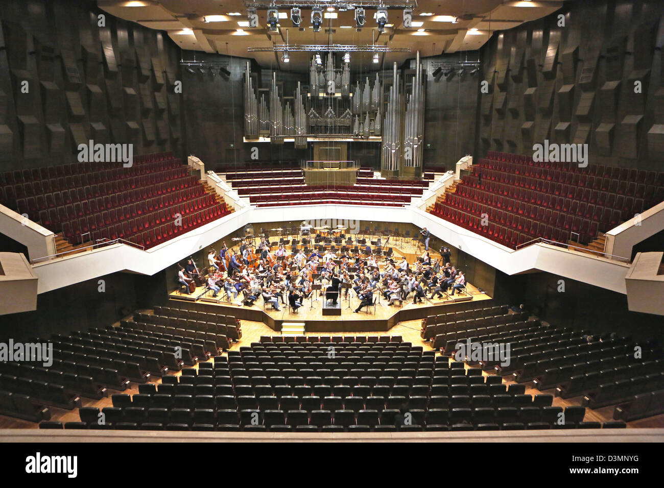 The Italian conductor Riccardo Chailly conducts a rehearsal with his ...