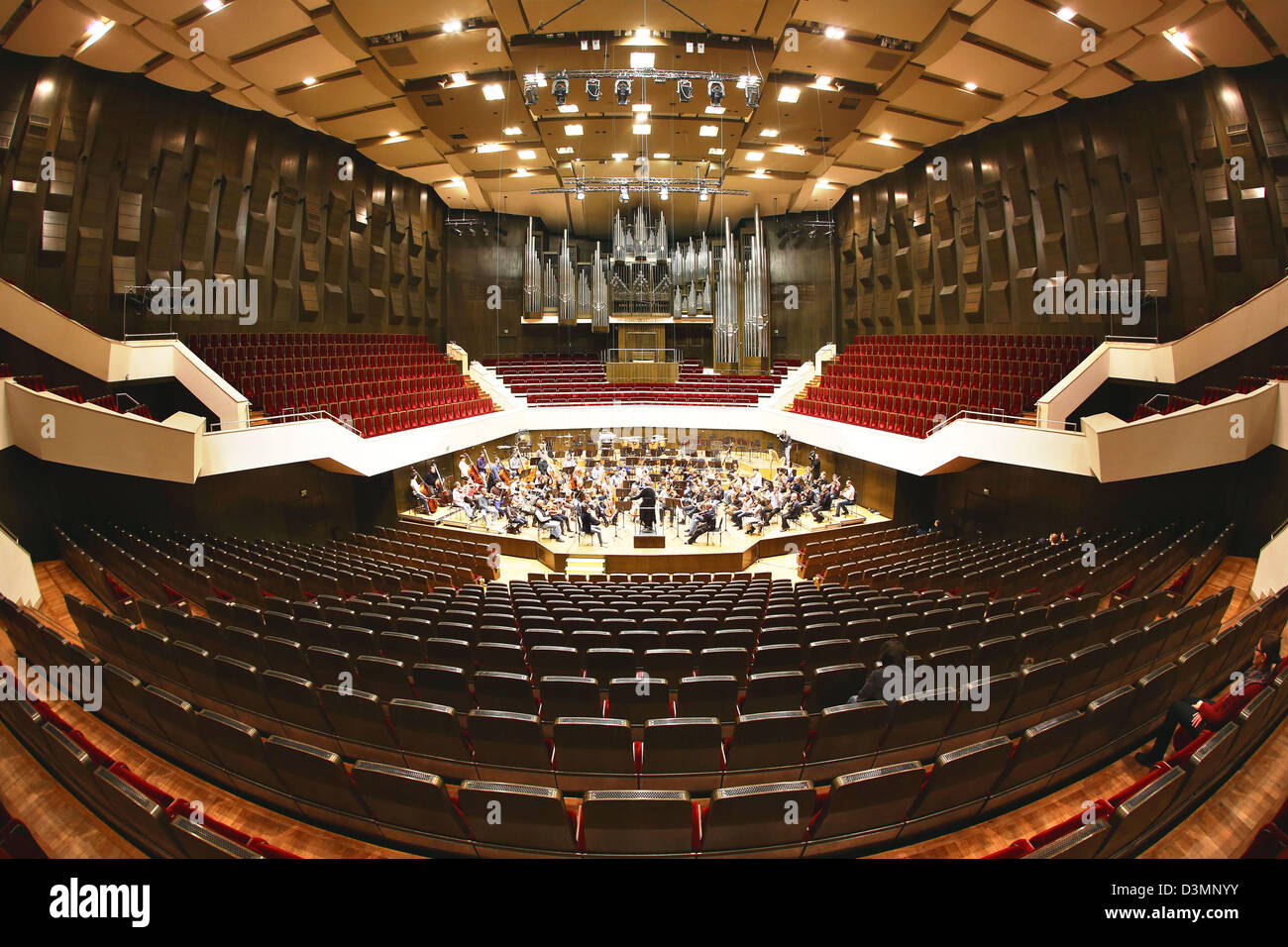 The Italian conductor Riccardo Chailly conducts a rehearsal with his ...