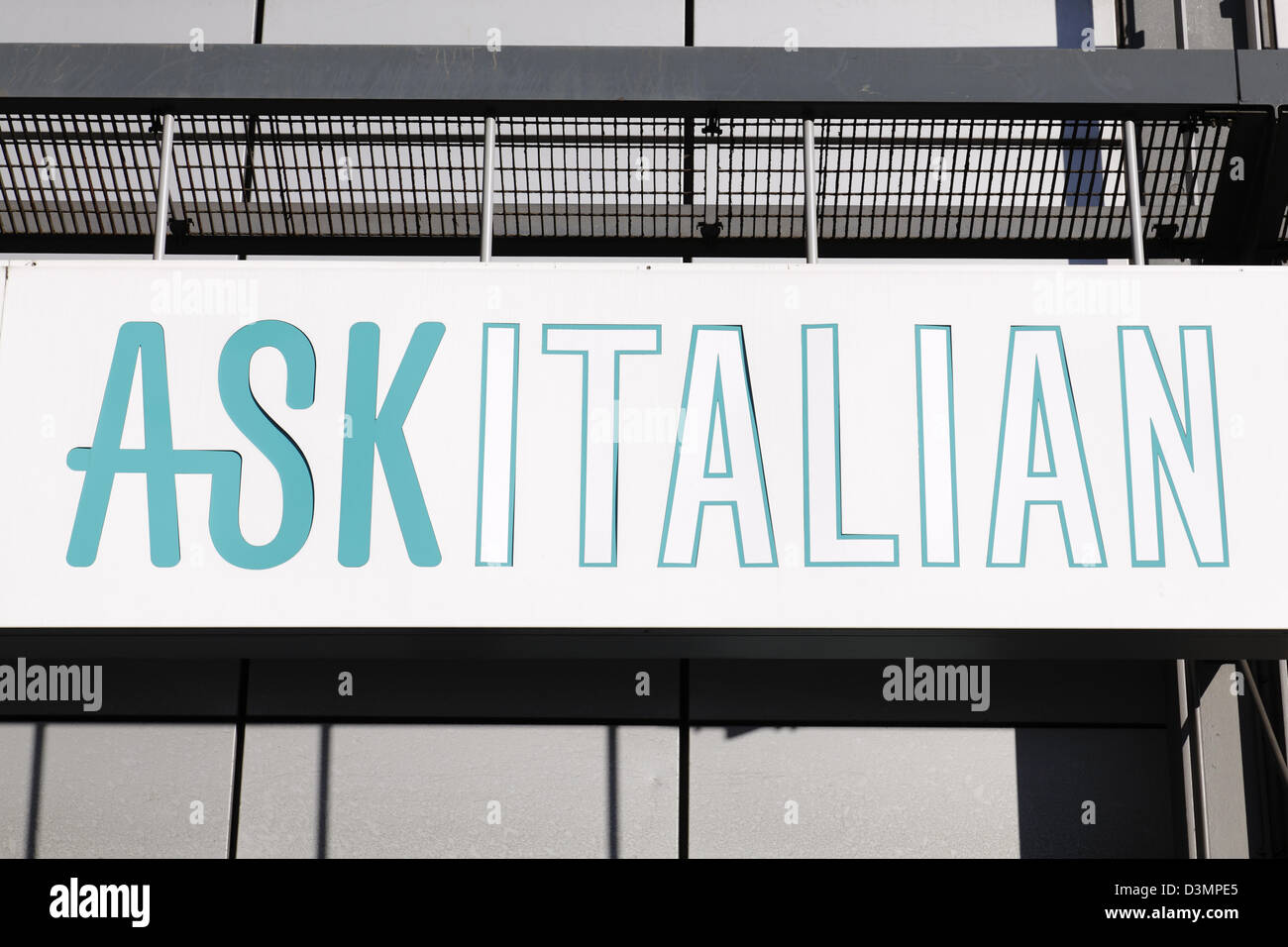 Ask Italian Restaurant sign, UK Stock Photo - Alamy