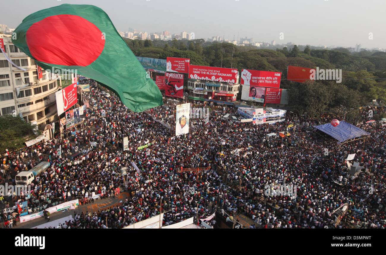 Dhaka, Bangladesh. 21st February 2013. TOP SHOT: Hundreds of thousands ...
