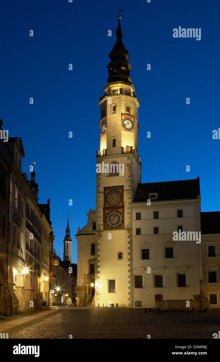 Goerlitz, Germany, the historic town hall and its tower on the lower ...