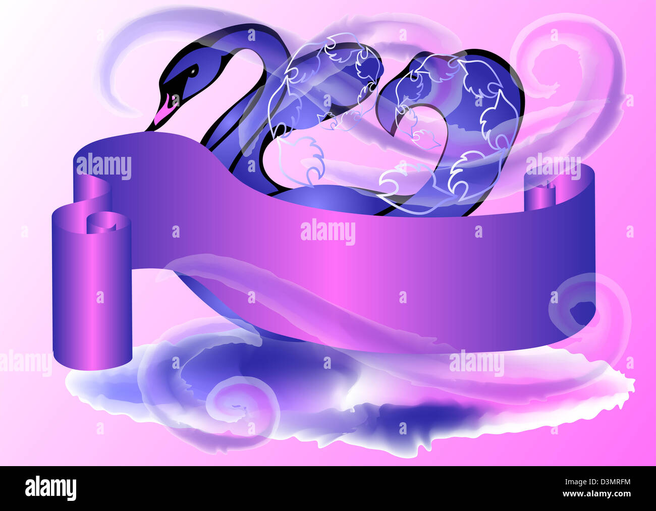 Swan and ribbon Stock Photo - Alamy