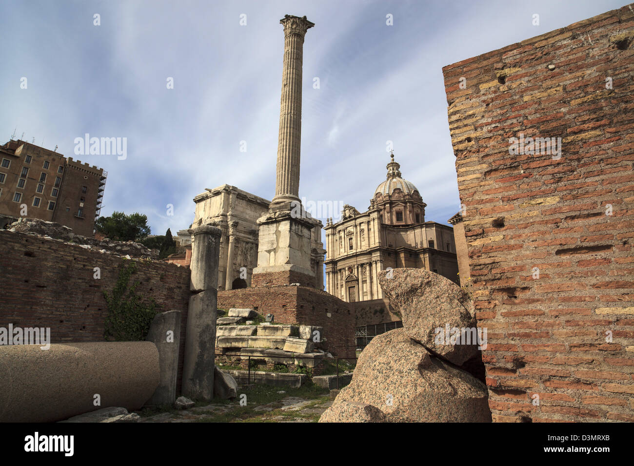 The ruins of the ancient roman forum in Rome Italy Stock Photo - Alamy