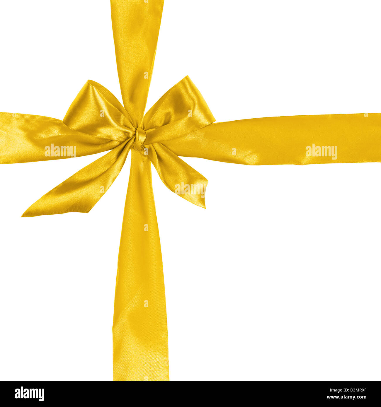 cross from yellow ribbon with bow, isolated on white background Stock ...