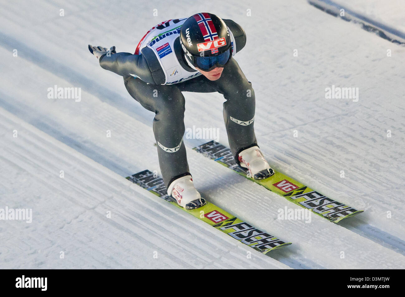 Val Di Fiemme, Italy. 21st February 2013. Anders Bardal of Norway takes ...
