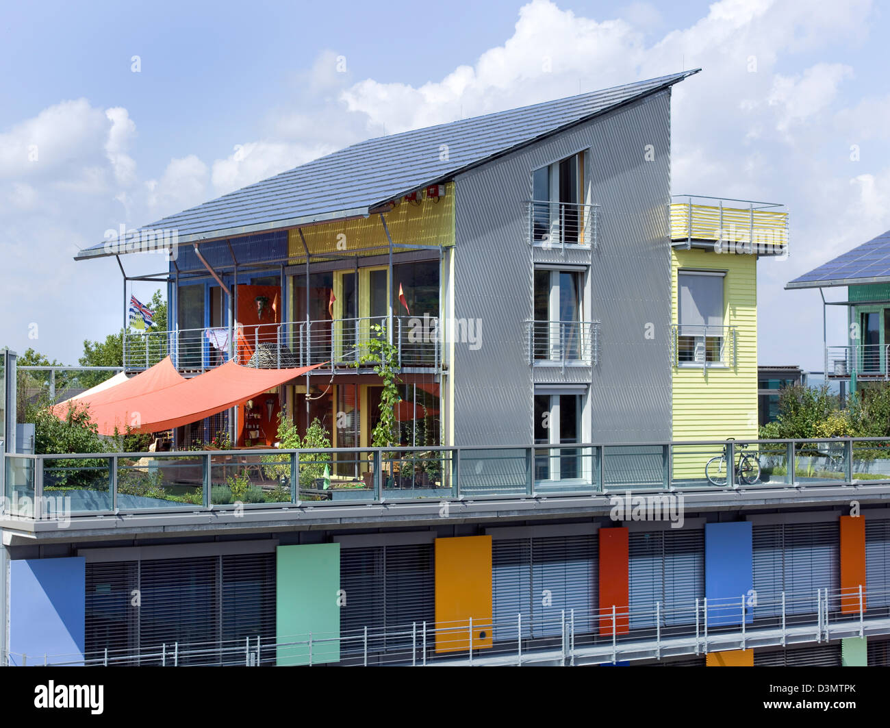 Freiburg, Germany, the Solar Sun Ship by architect Rolf Disch Stock ...