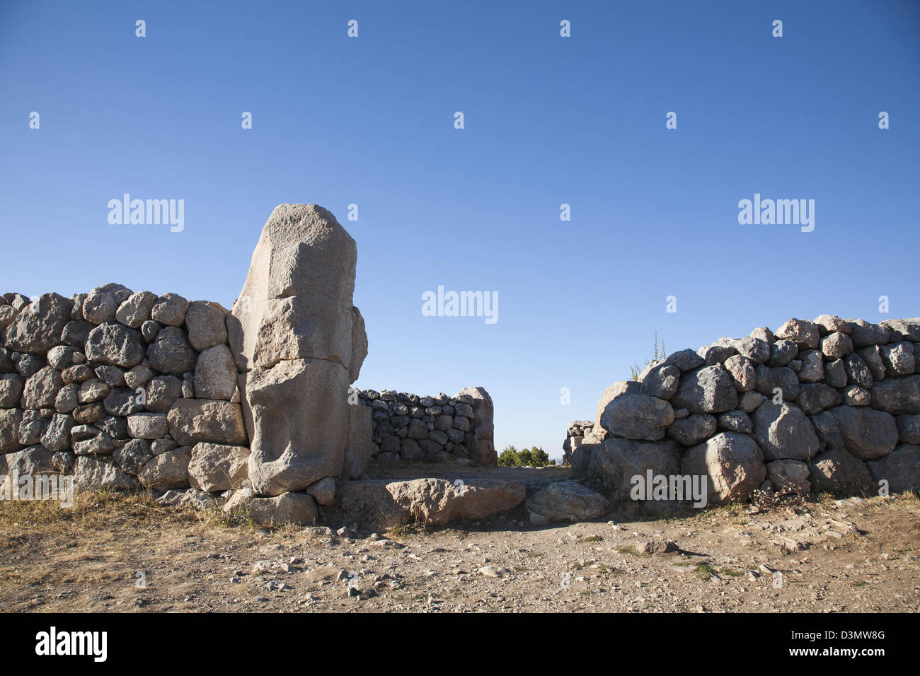 sphinx gate, stone wall, archaeological area of hattusa, central ...