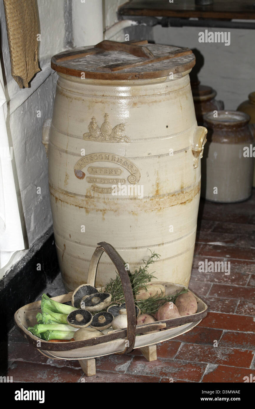 Vegetables and large cask Stock Photo - Alamy