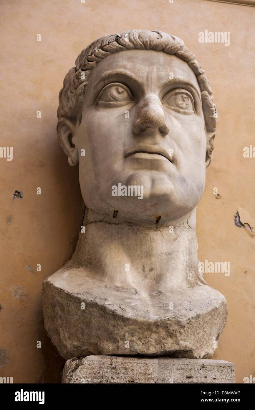 Colossal Statue of Emperor Constantine fragments on display in the ...