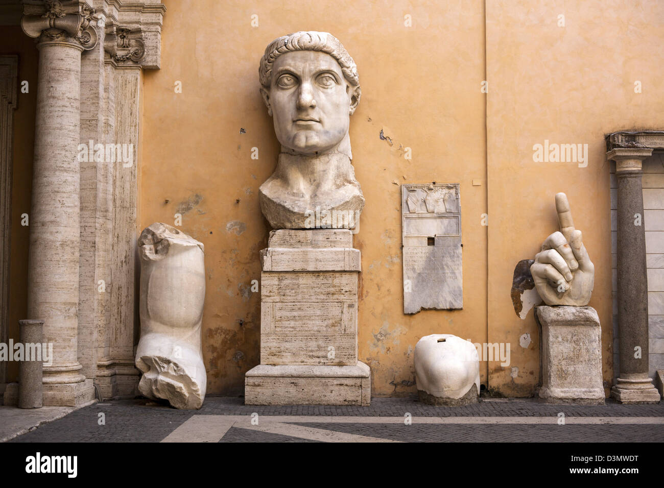 Colossal Statue of Emperor Constantine fragments on display in the ...