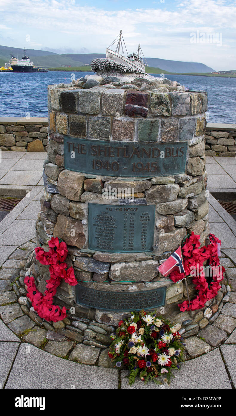 Shetland Bus memorial in Scalloway, Shetland Islands Stock Photo - Alamy