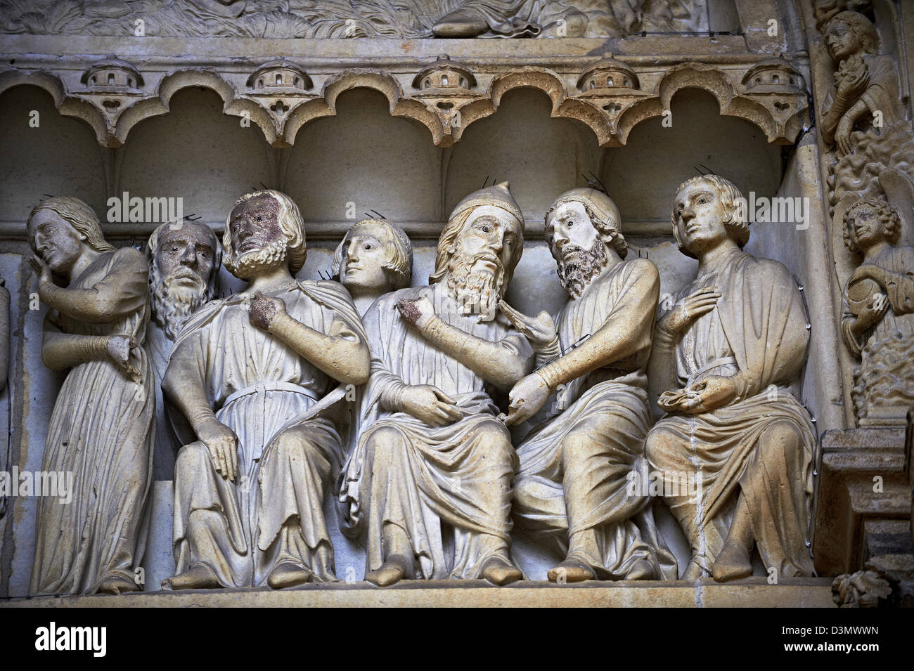 Gothic statues from the Cathedral of Chartres, France. . A UNESCO World ...