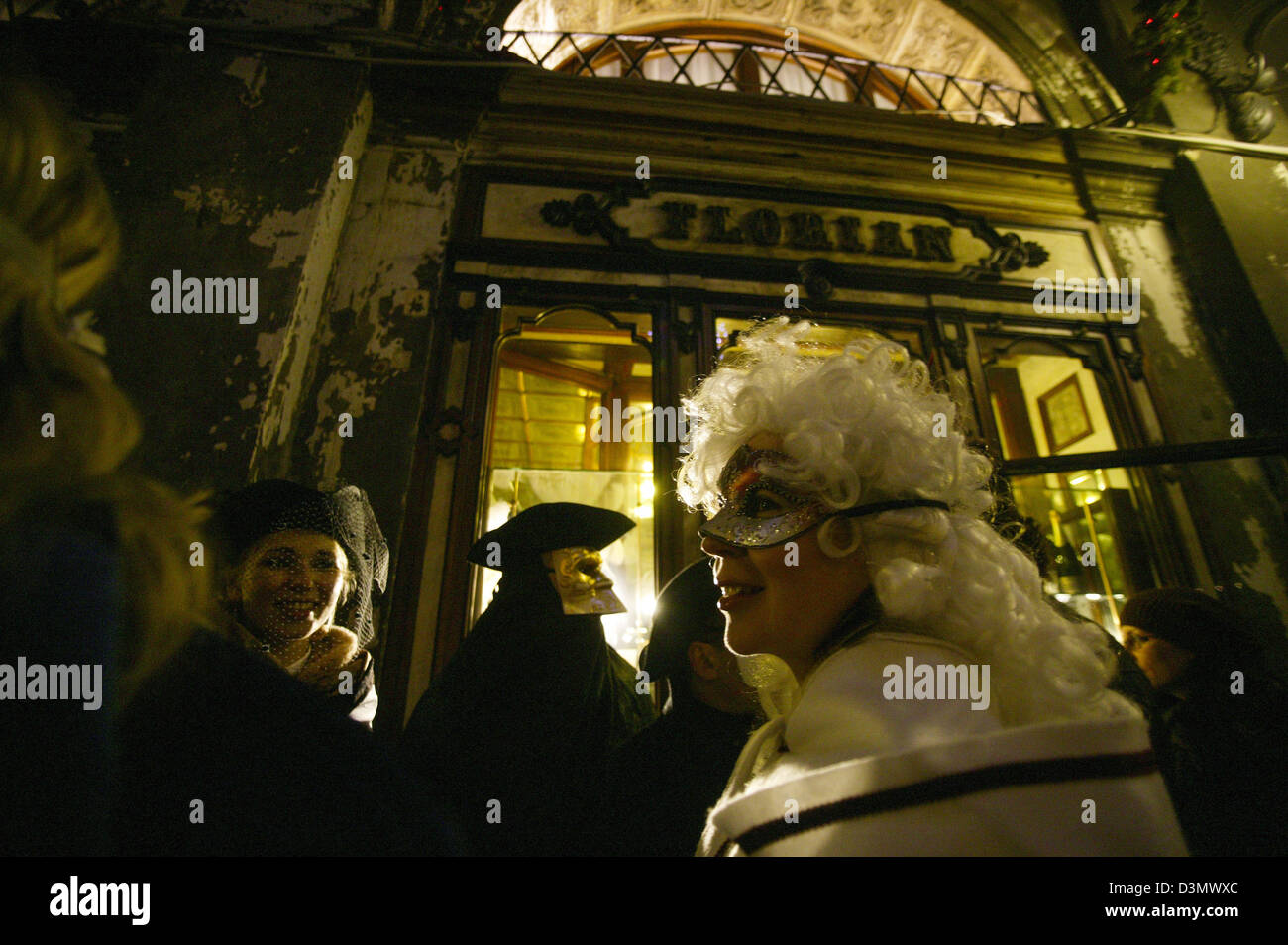 People waiting to access the famous Florian Cafe for a drink after the ...