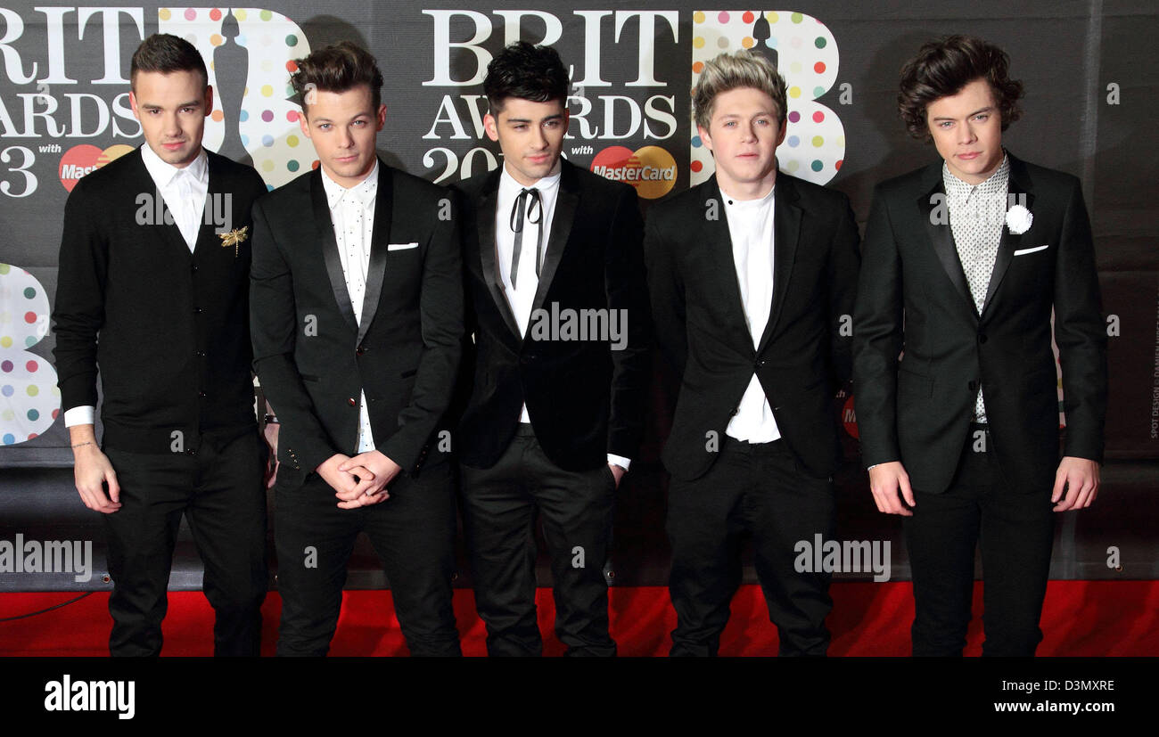 London, UK. 20th February 2013. One Direction at the The 2013 Brit ...