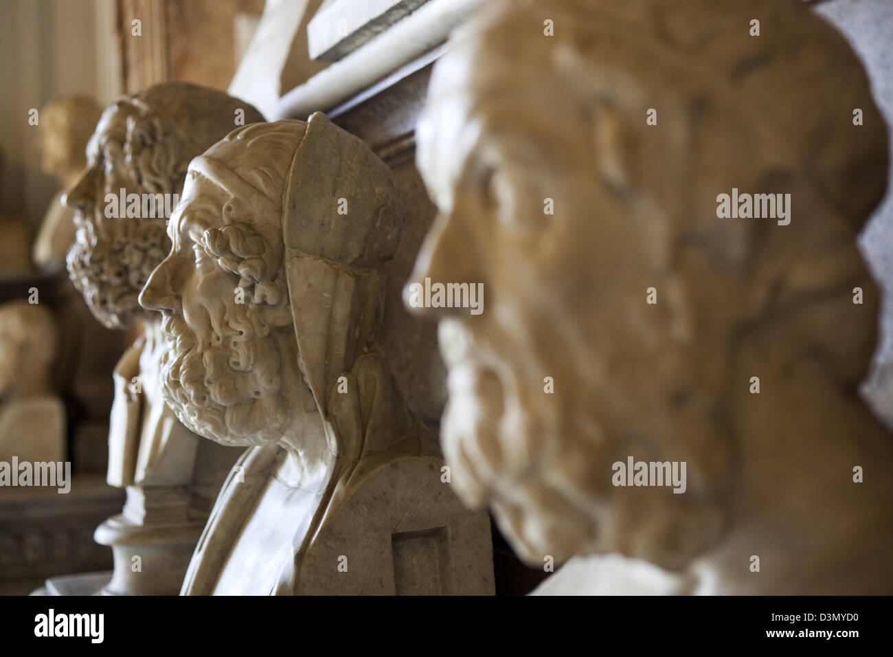 Ancient Roman and Greek sculpture on display at the Capitoline museum ...