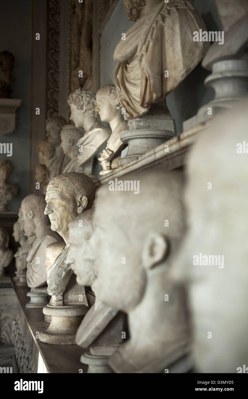 Ancient Roman and Greek sculpture on display at the Capitoline museum ...