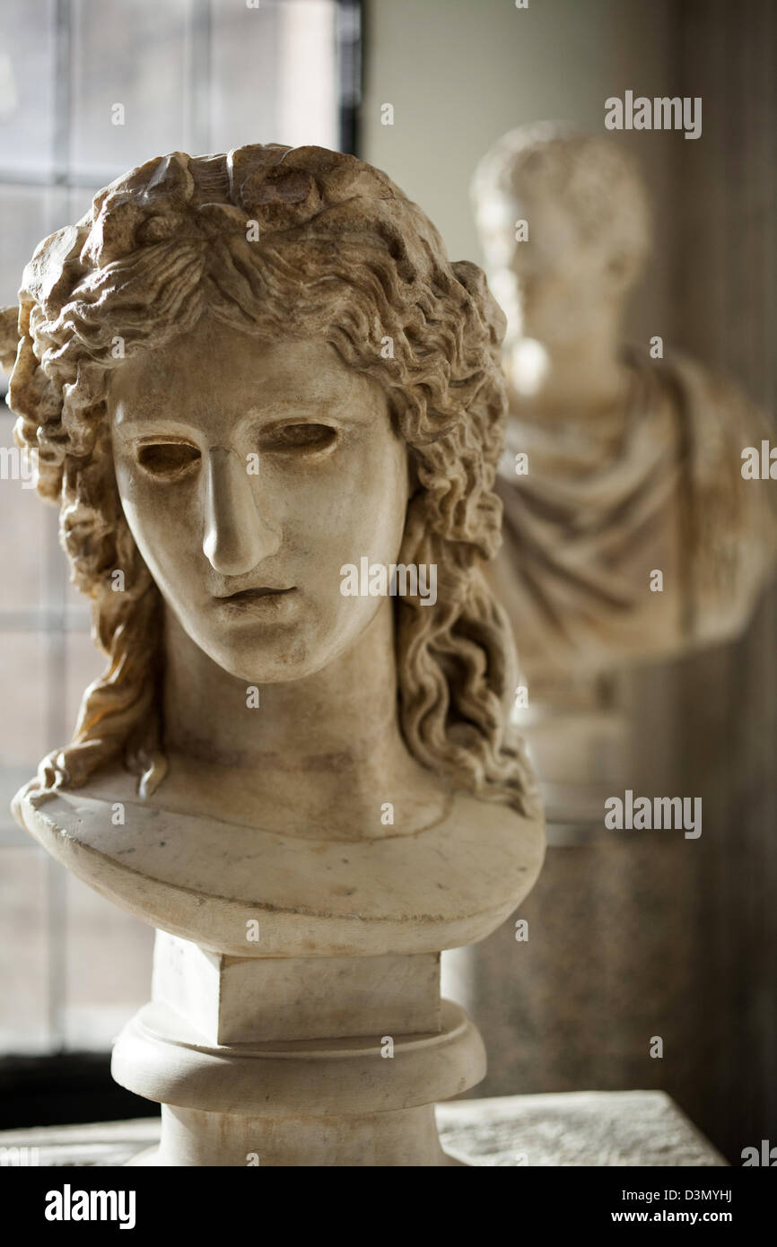 Ancient roman sculptures on display at the Capitoline museum in Rome ...