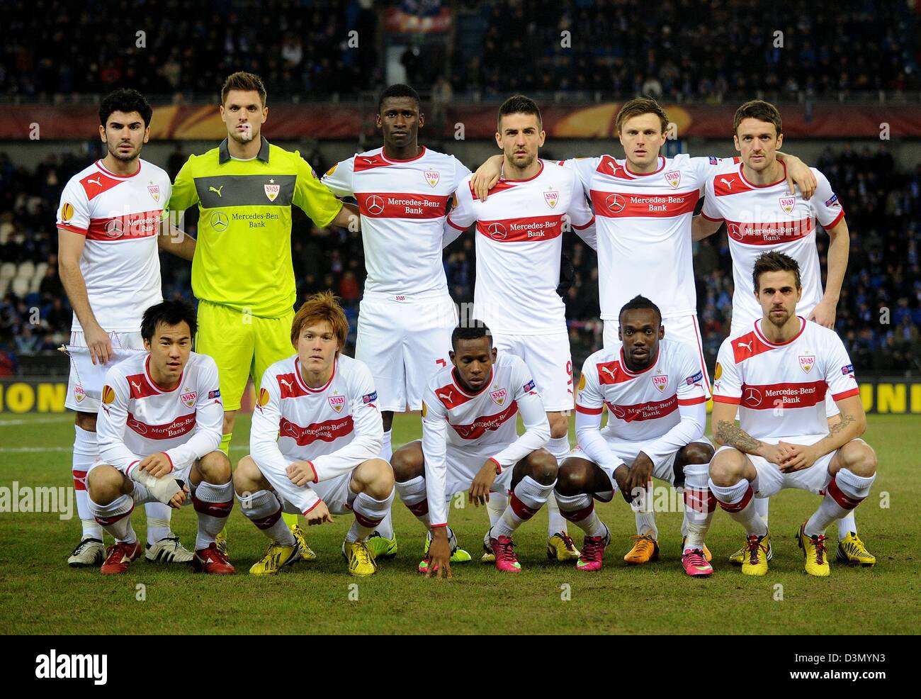 Stuttgart's players pose for a team photo before the UEFA Europa League ...