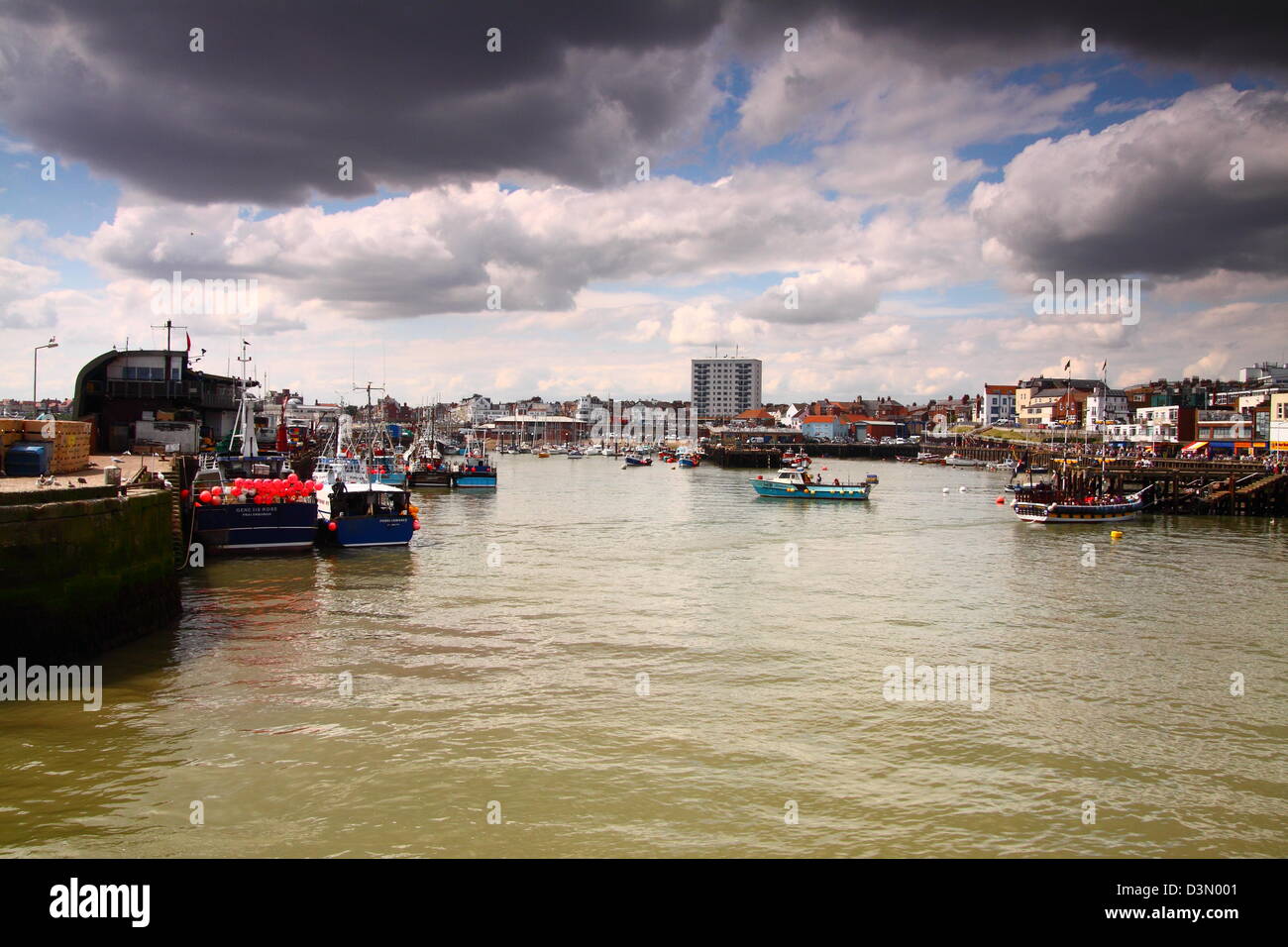 View of Bridlington Harbour from pier Stock Photo - Alamy