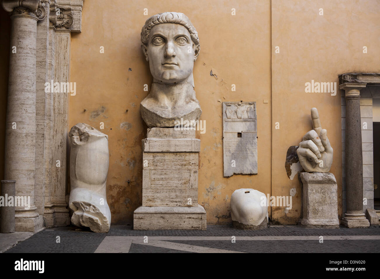 Colossal Statue of Emperor Constantine fragments on display in the ...