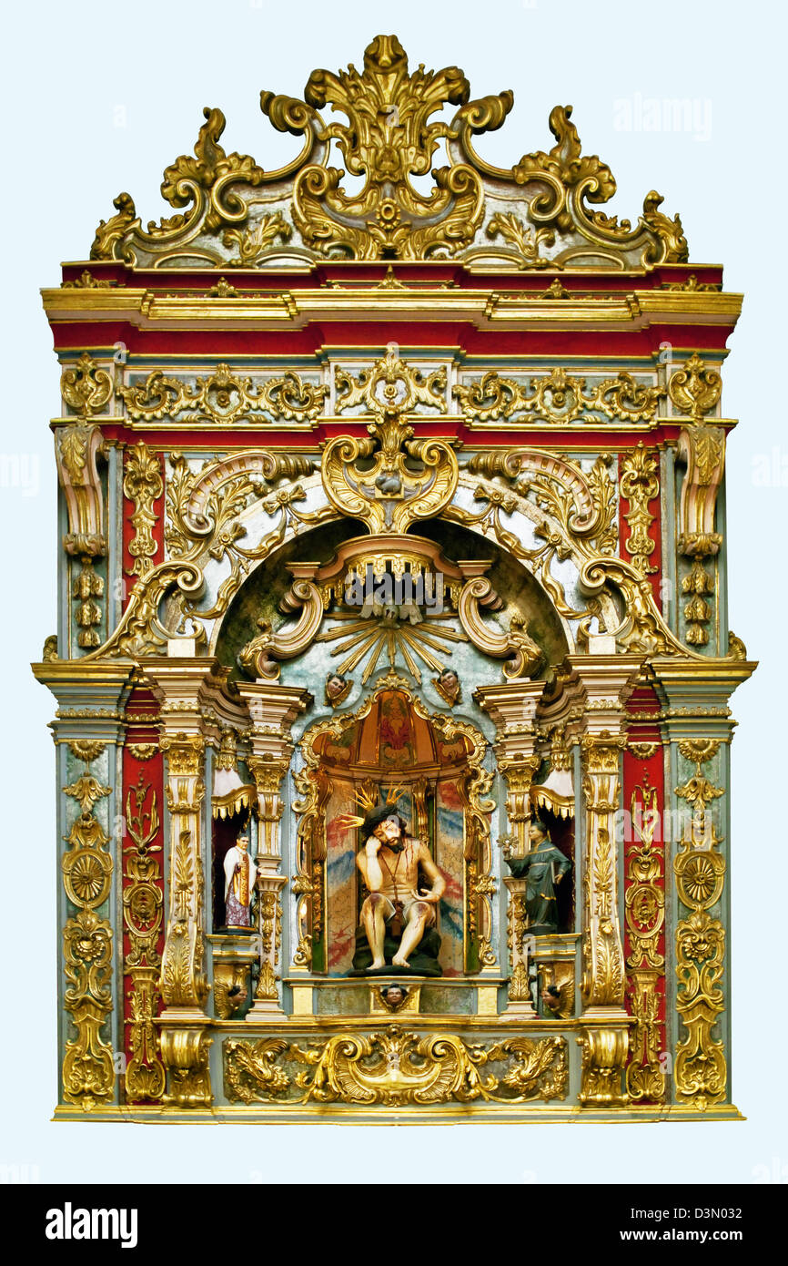 The main altar panel in Nuestra Senora del Pilar, a public parochial ...