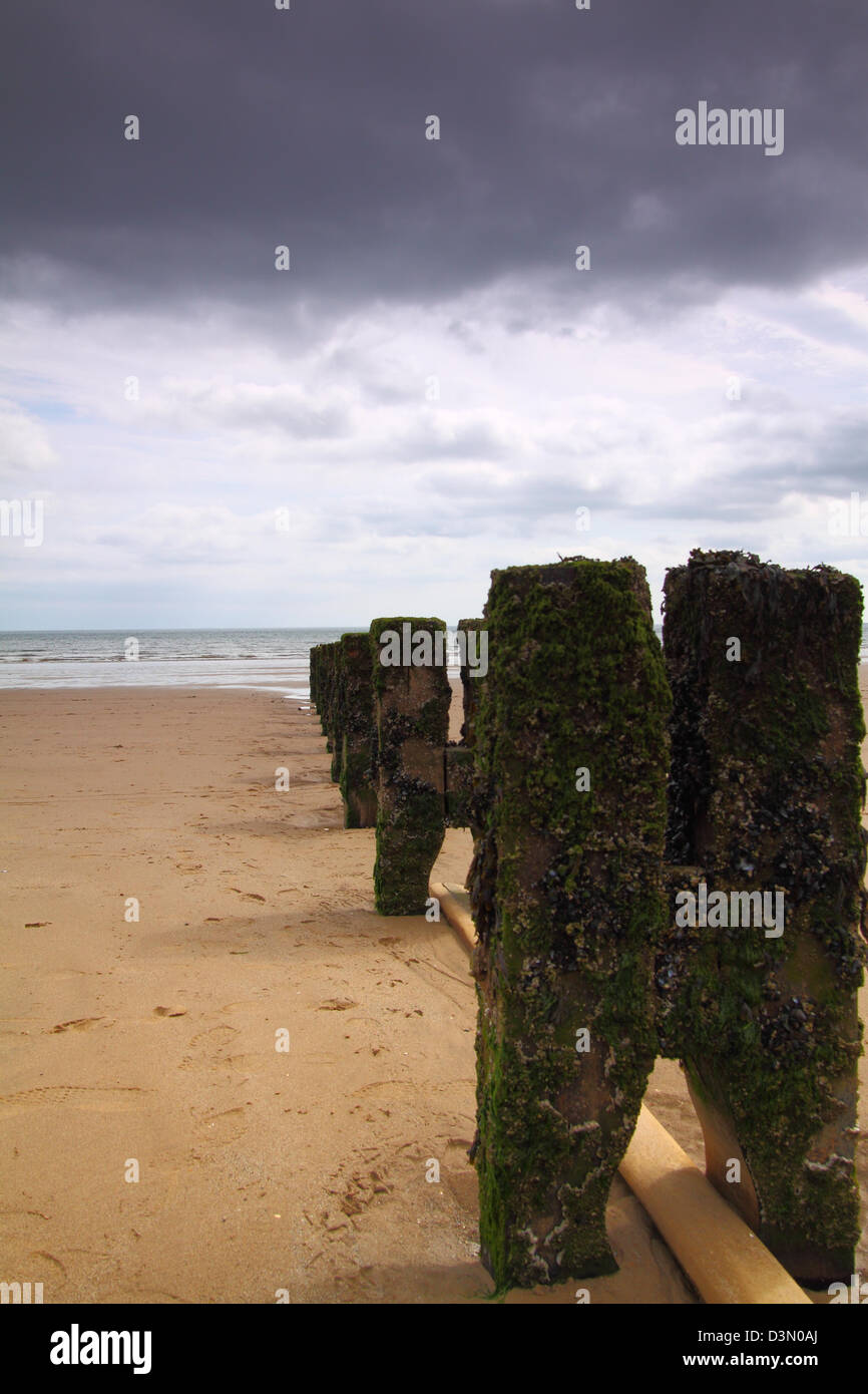 Groynes on Bridlington Beach, East Yorkshire Stock Photo - Alamy