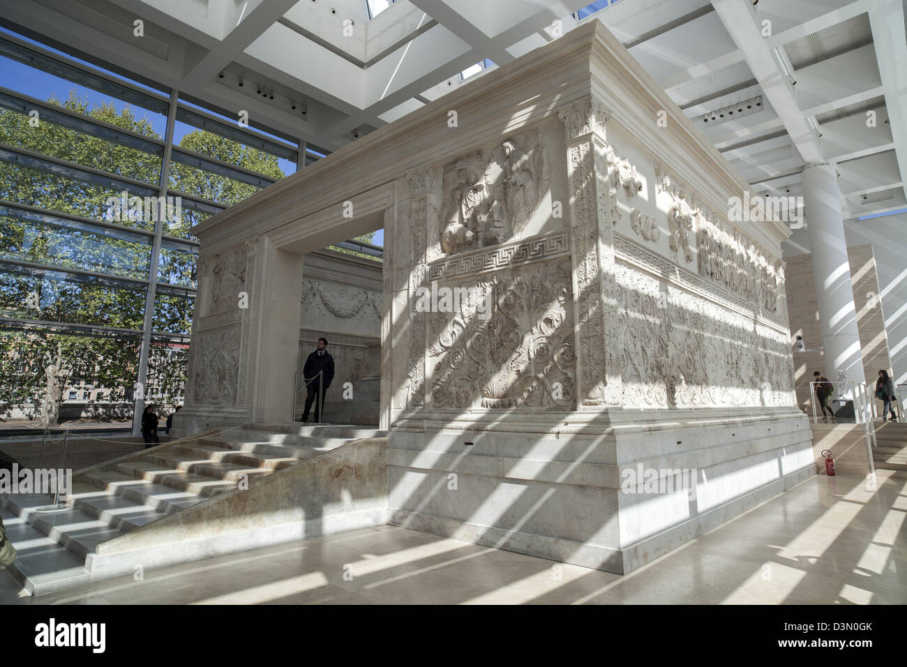 The Ara Pacis or Altar of Peace built by Emperor Augustus housed in a ...