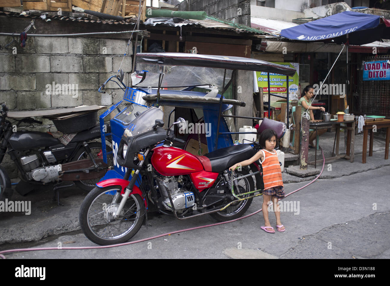 Pedi Cab Tricycle Taxi Manila Stock Photo - Alamy