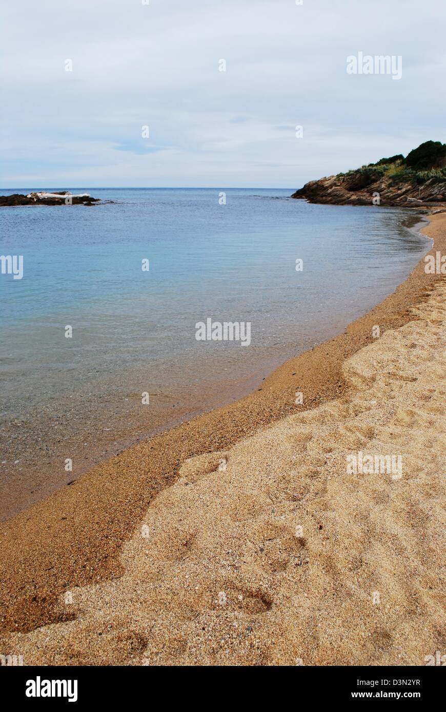 Clean water and sand in empty beach, south of France Stock Photo - Alamy