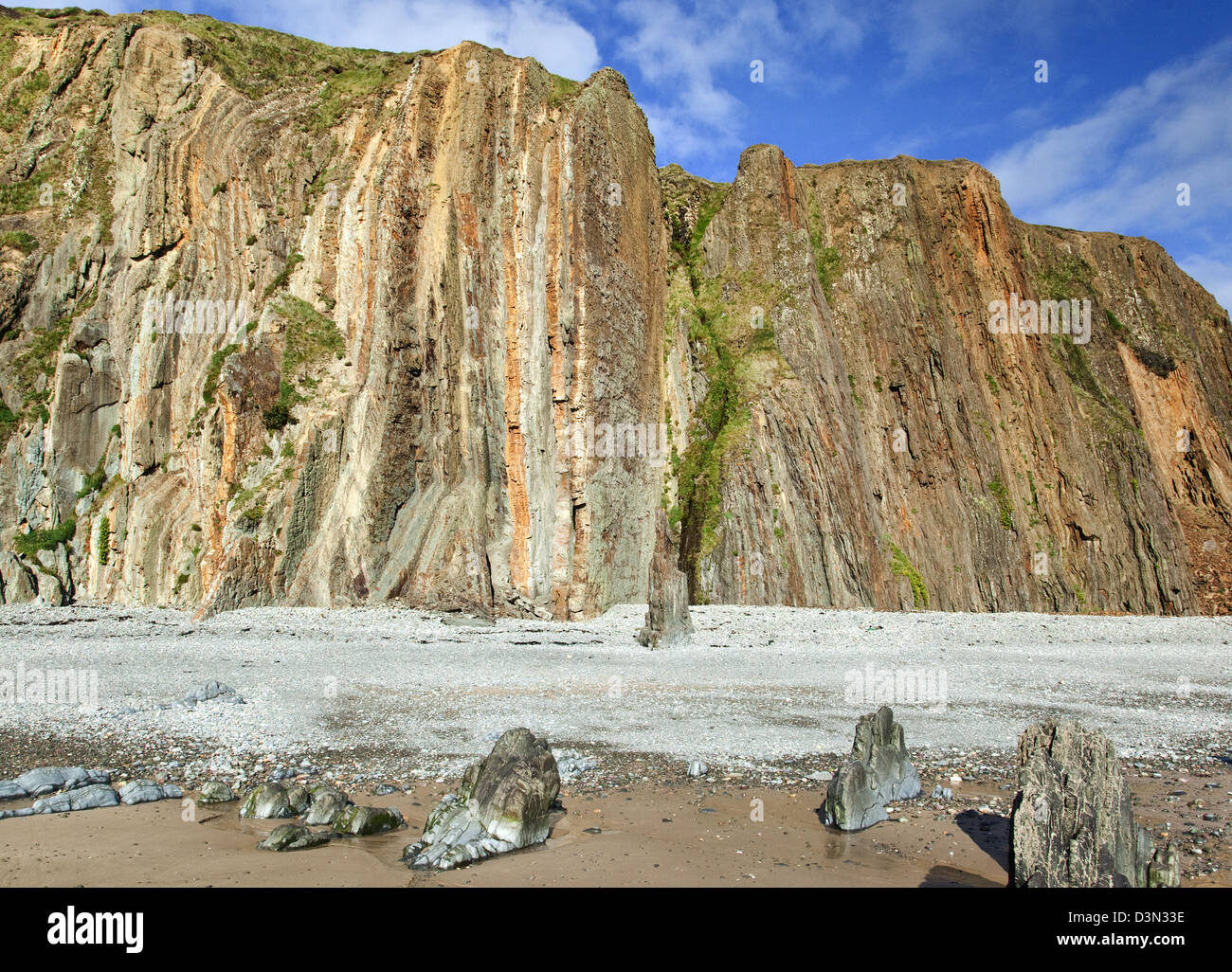 coraliferous cliffs showing columns of the three chimneys, at coastal ...