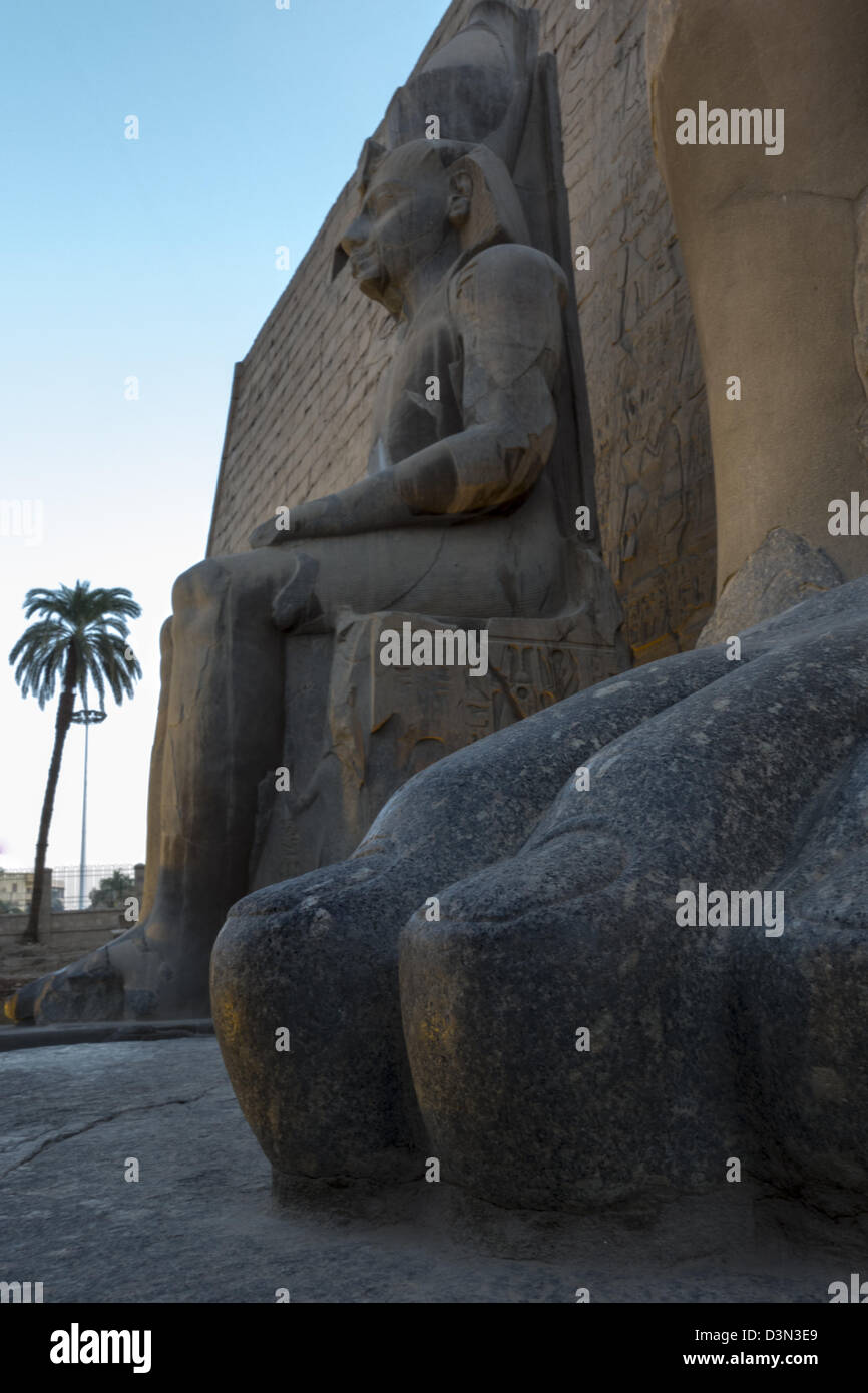Luxor Temple, Luxor, Egypt. Details of Statues of Ramses II Stock Photo ...