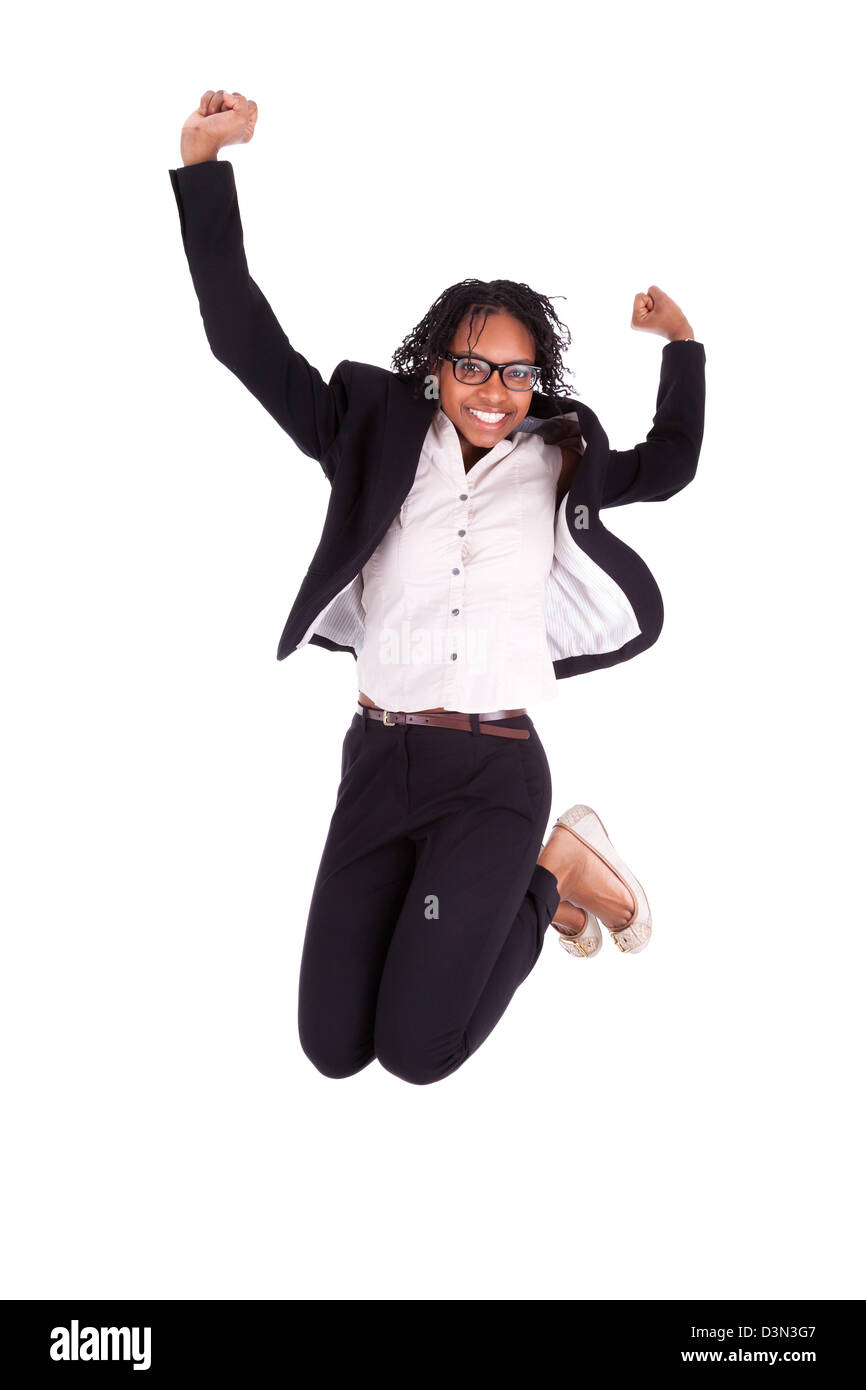 Business lady jumping hi-res stock photography and images - Alamy