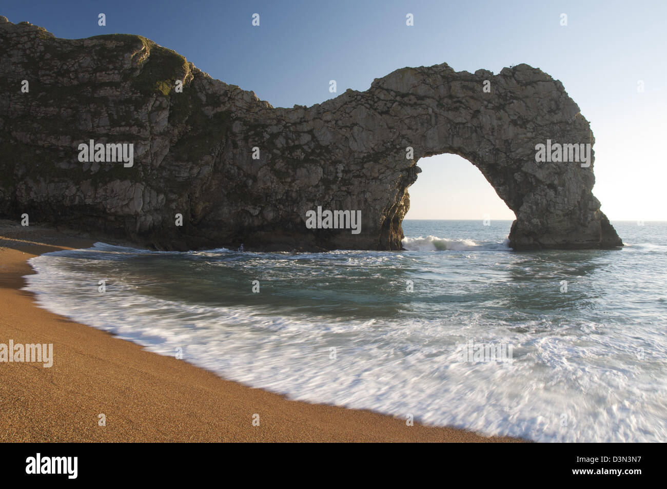 Durdle Door, in Dorset. This spectacular natural limestone arch is an ...