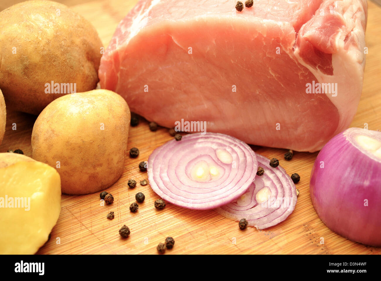 Slice roast pork potato hi-res stock photography and images - Alamy