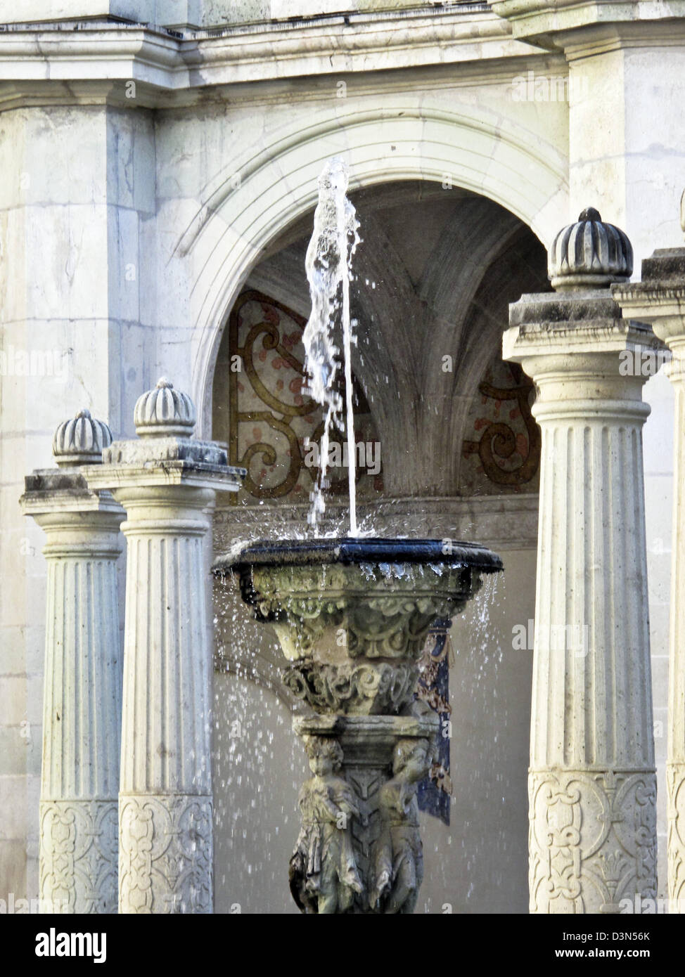detail view graceful fountain in courtyard former Santo Domingo ...