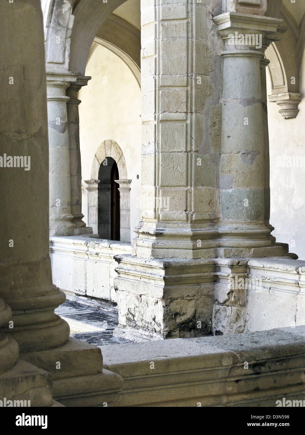 view ground floor loggia stone arcade former Santo Domingo monastery ...