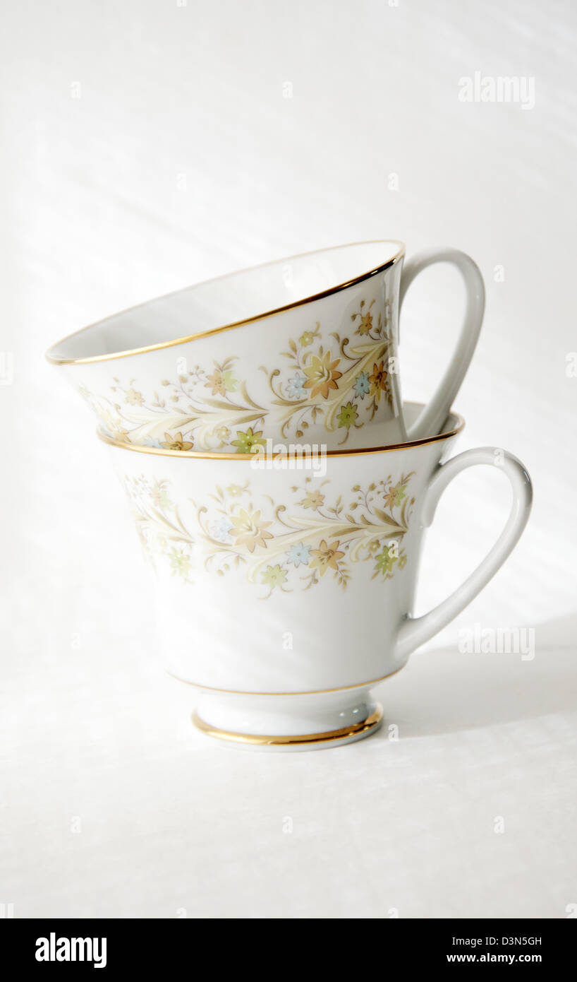 Porcelain tea cups Stock Photo - Alamy