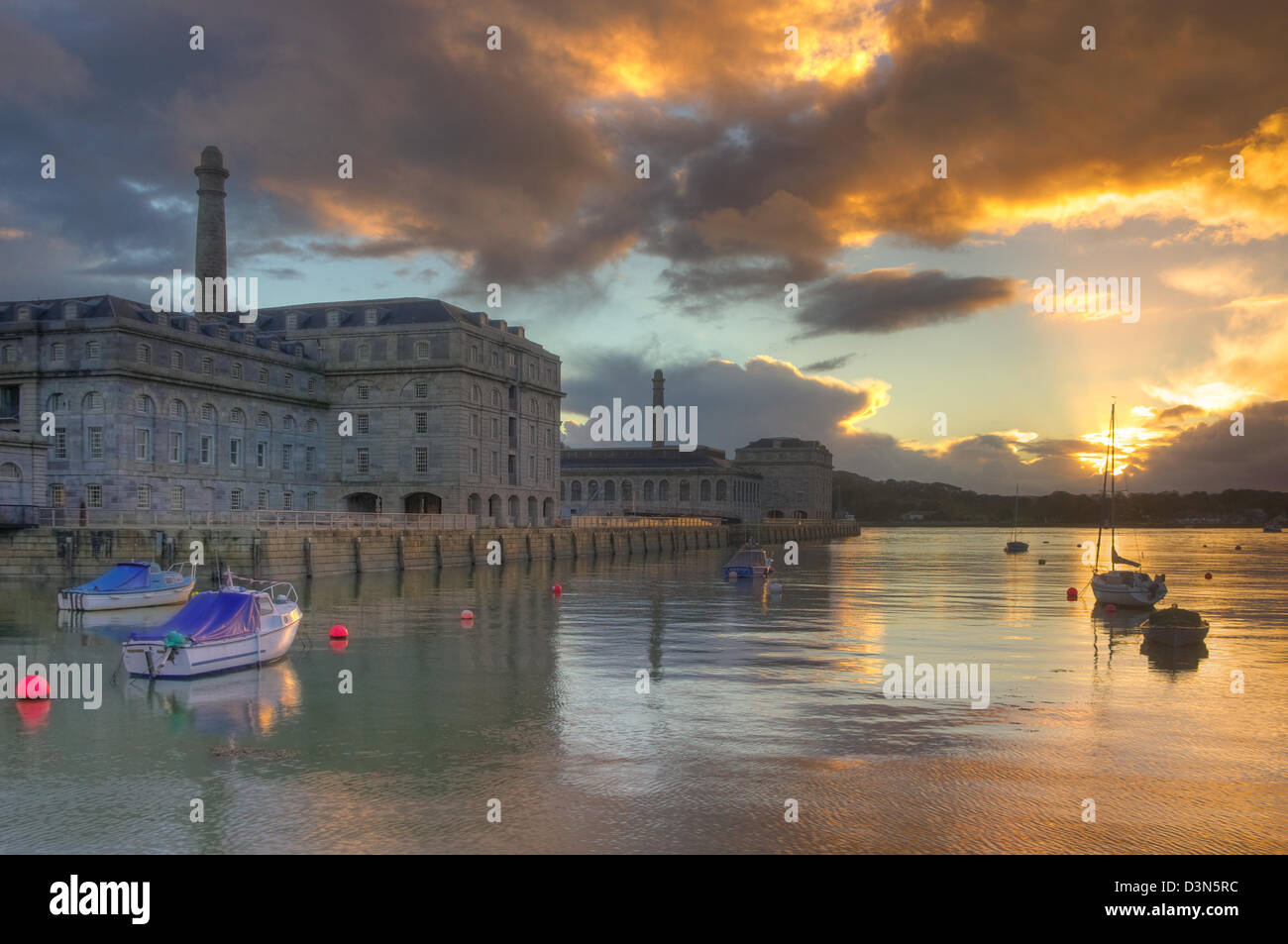 Royal William Yard in Plymouth at sunset Stock Photo - Alamy