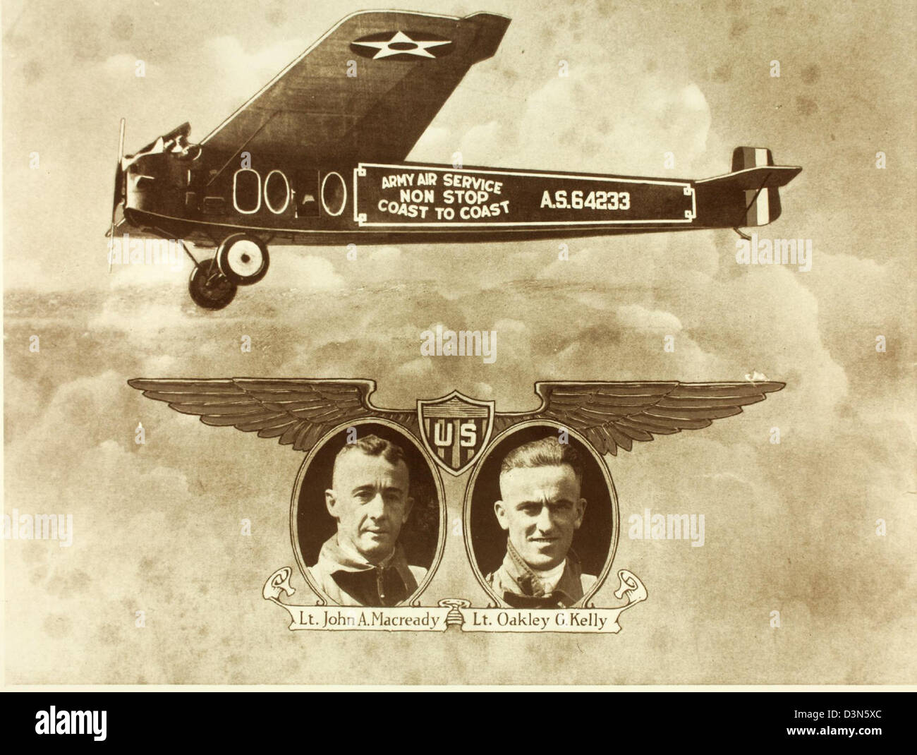 The historic flight of the Fokker T-2, piloted by Kelly and Macready in ...