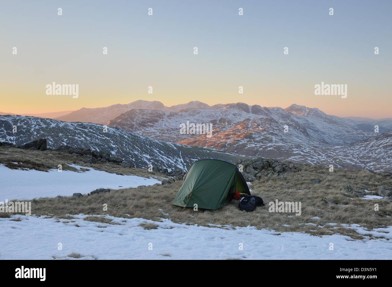 Wild Camping On Wetherlam In Winter In The English Lake District With