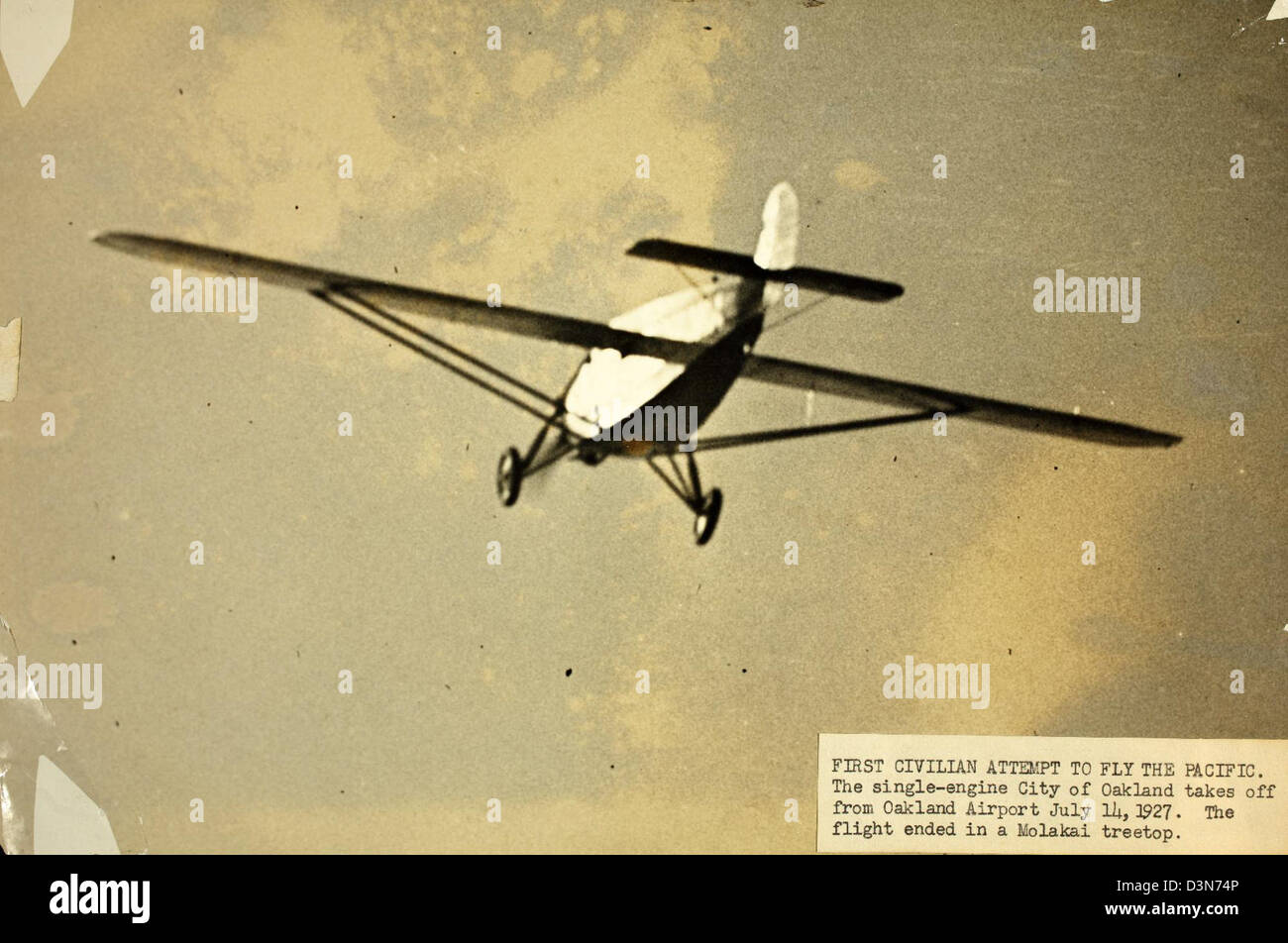 The 1927 Trans-Pacific flight from Oakland to Hawaii was an important ...