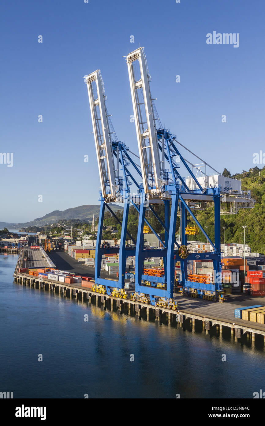 Container Cranes Port Chalmers, Otago Harbour, Dunedin New Zealand ...