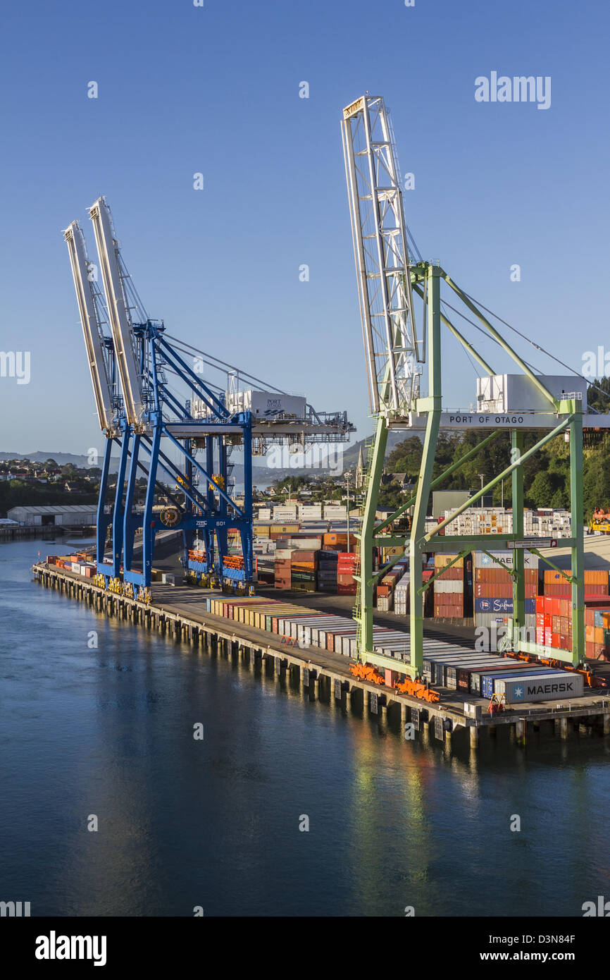 Container Cranes Port Chalmers, Otago Harbour, Dunedin New Zealand ...