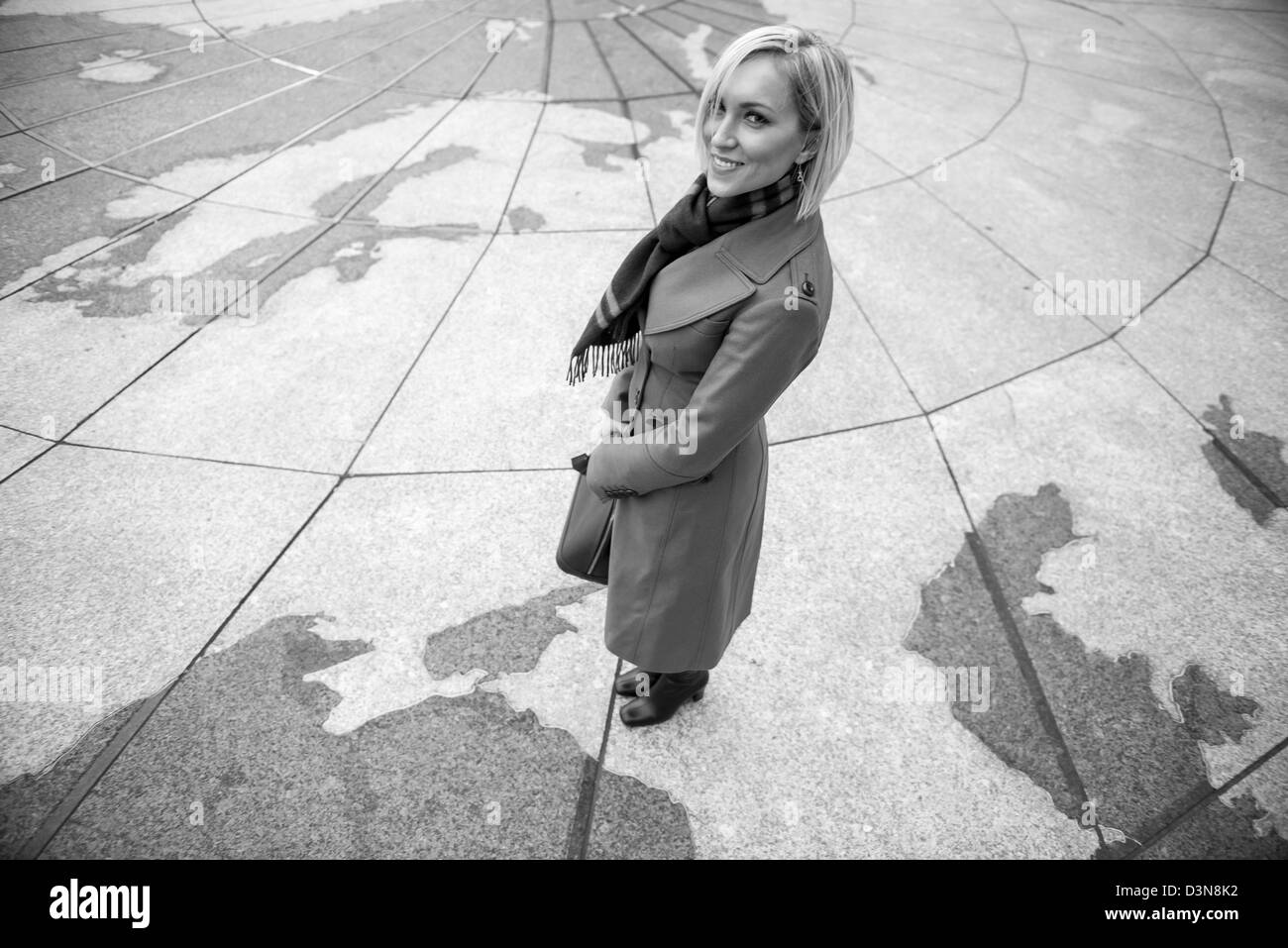 Russian woman on large map of Russia, Washington DC Stock Photo - Alamy