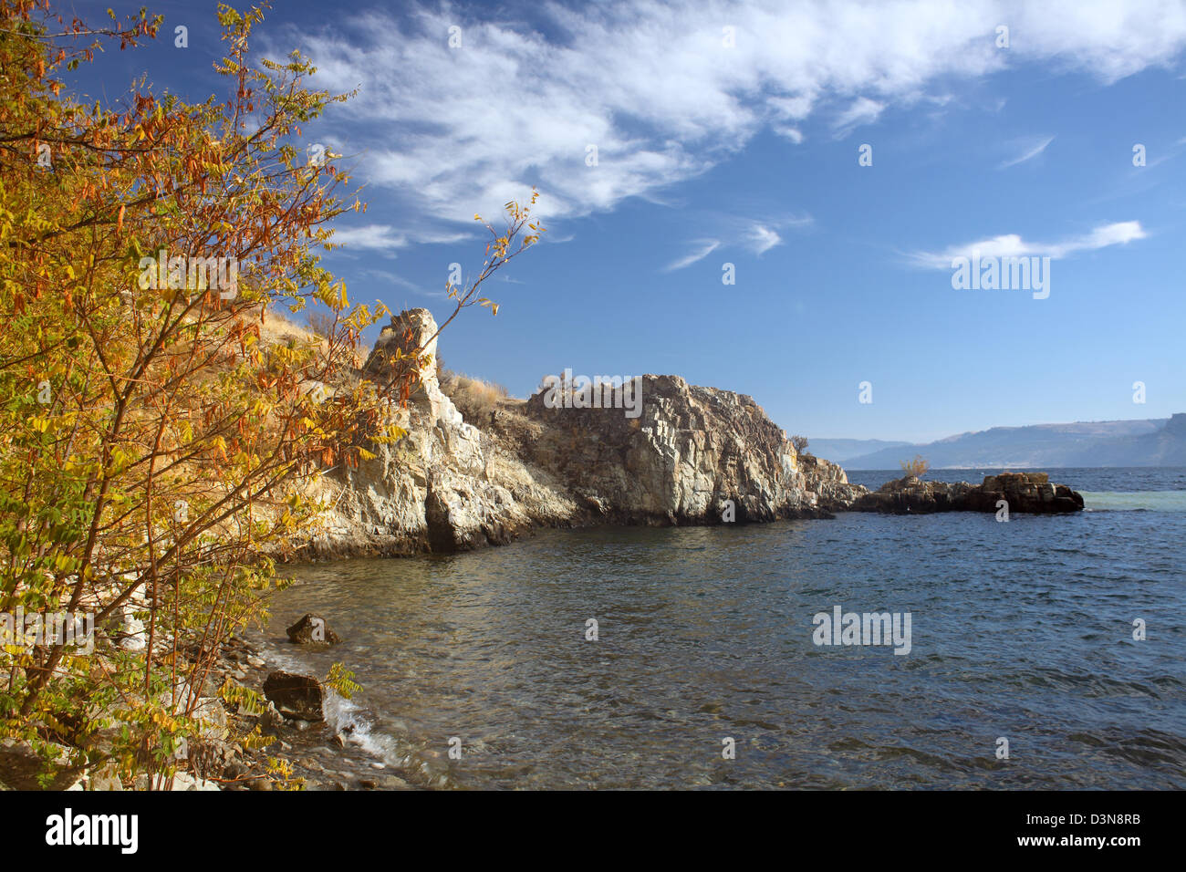 Lake Roosevelt at northern terminal of the Keller Ferry at the junction ...
