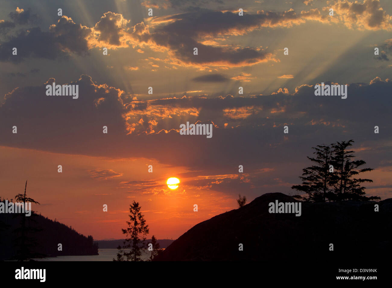 Stunning scenic sunset at Telegraph Cove, Vancouver Island, BC, Canada ...
