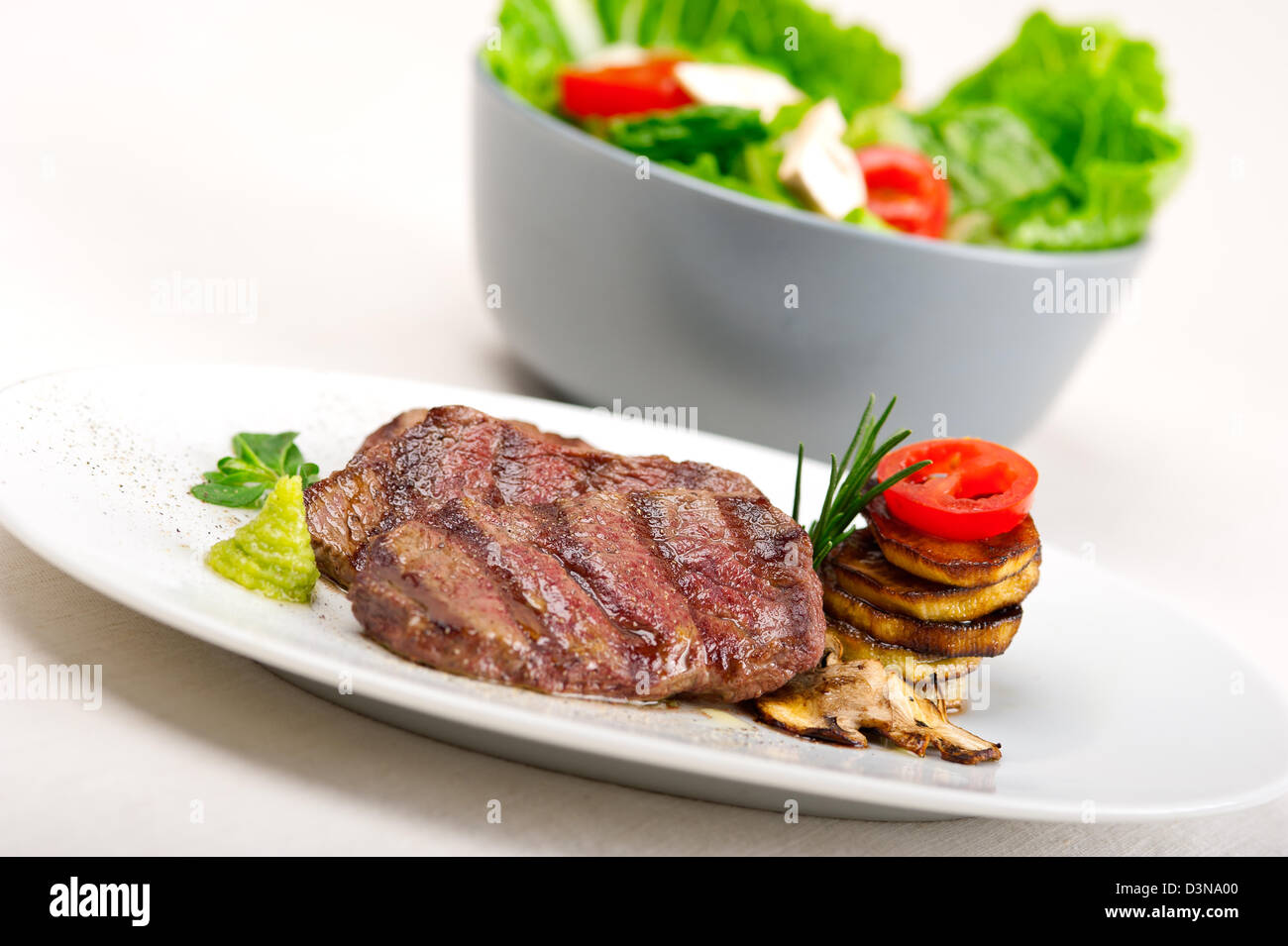 grilled Kobe Miyazaky beef with fresh vegetables Stock Photo - Alamy
