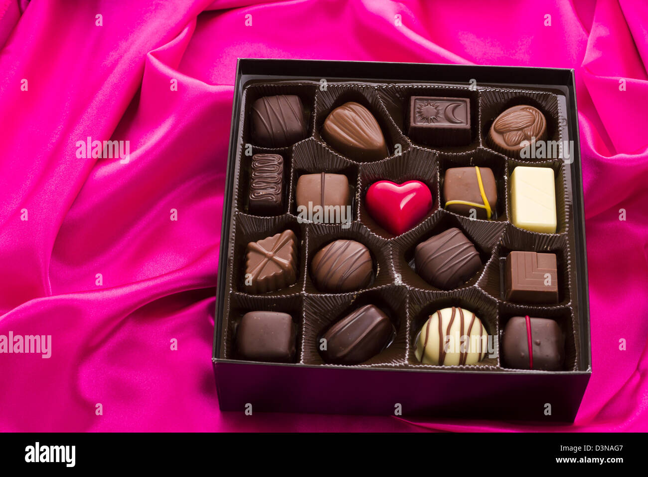 Assorted gourmet chocolate in a box Stock Photo - Alamy