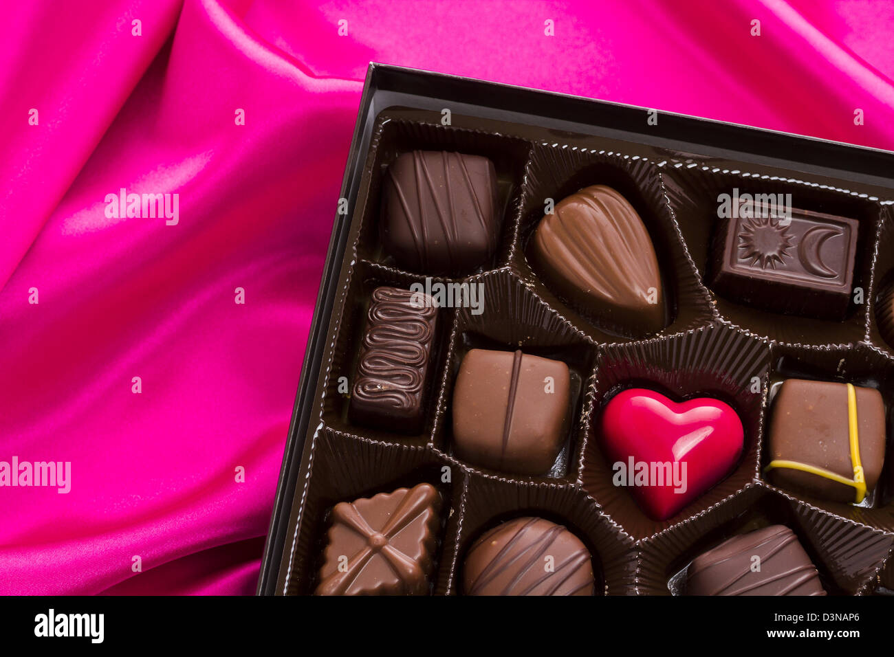 Assorted gourmet chocolate in a box Stock Photo - Alamy