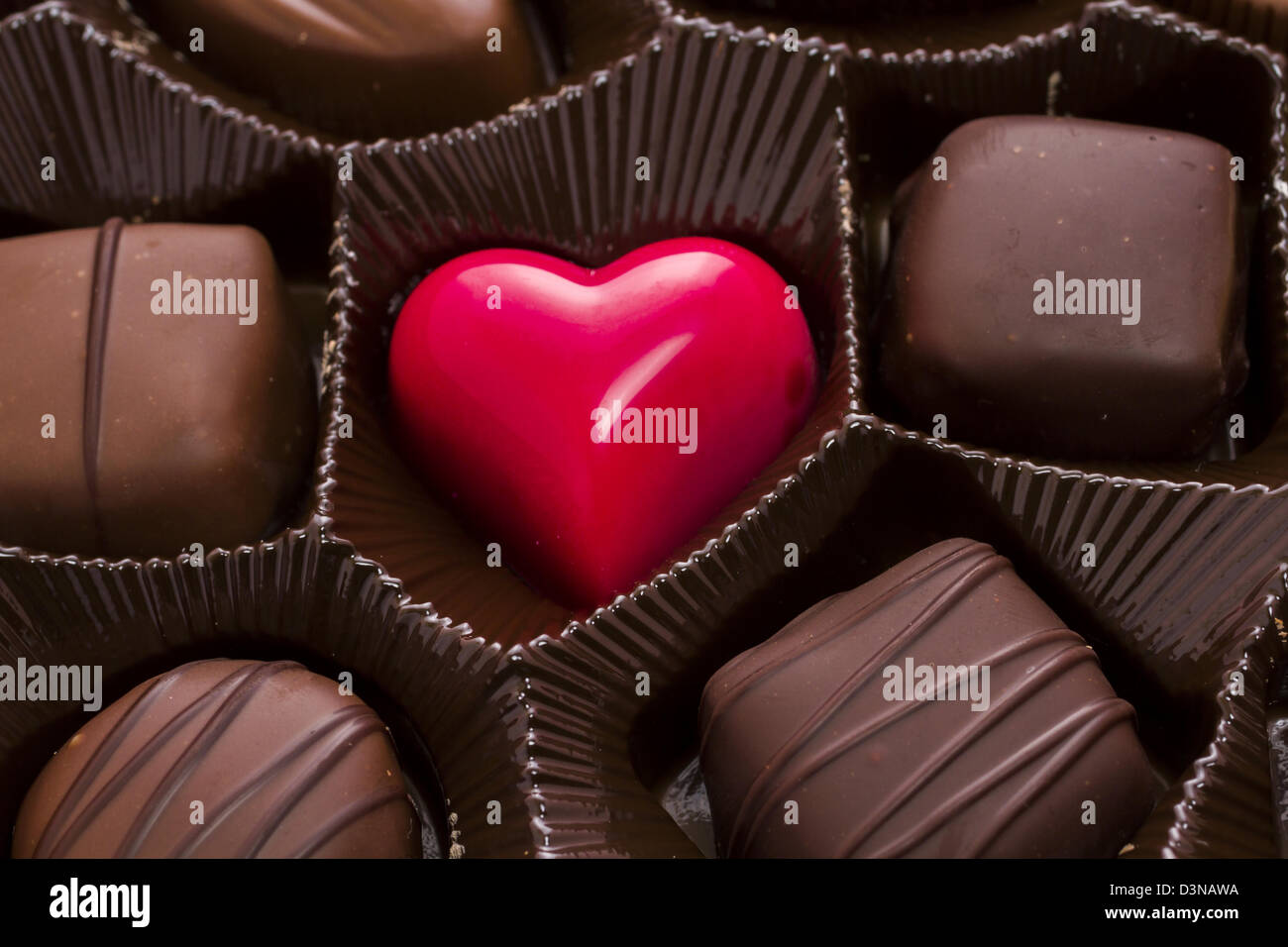 Assorted gourmet chocolate in a box Stock Photo - Alamy